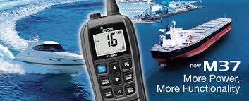 Icom IC-M37 with Float'n Flash 6 Watt Marine VHF Radio Transceiver ...
