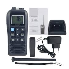 Icom IC-M37 with Float'n Flash 6 Watt Marine VHF Radio Transceiver ...